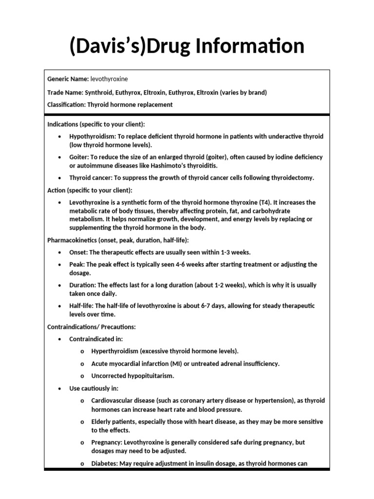 Levothyroxine: Uses, Dosage, and Side Effects | PDF | Hypothyroidism ...