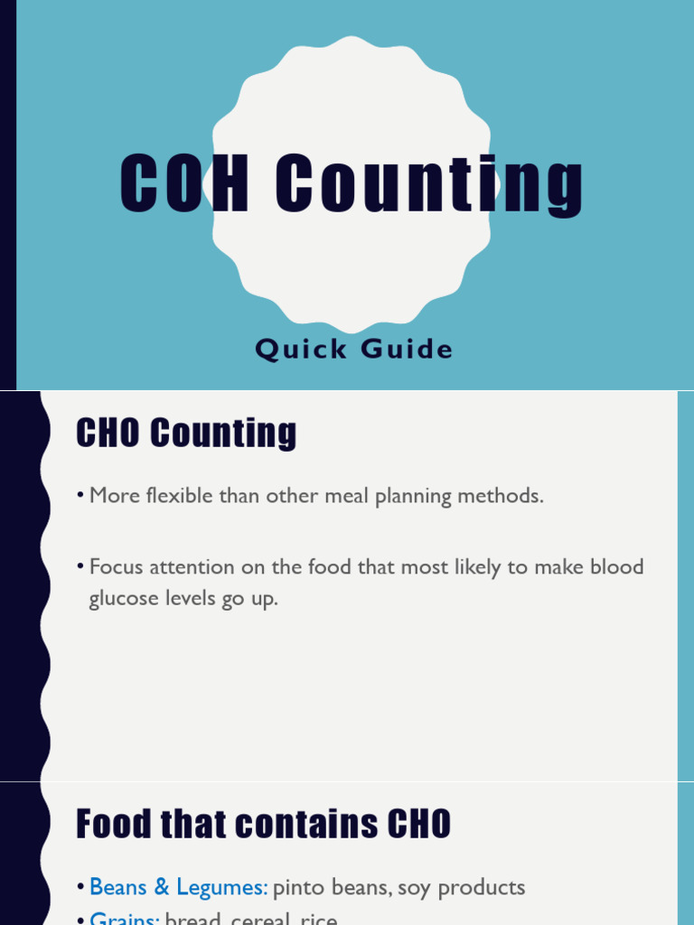 CHO Counting for Diabetes Management | PDF | Carbohydrates | Foods