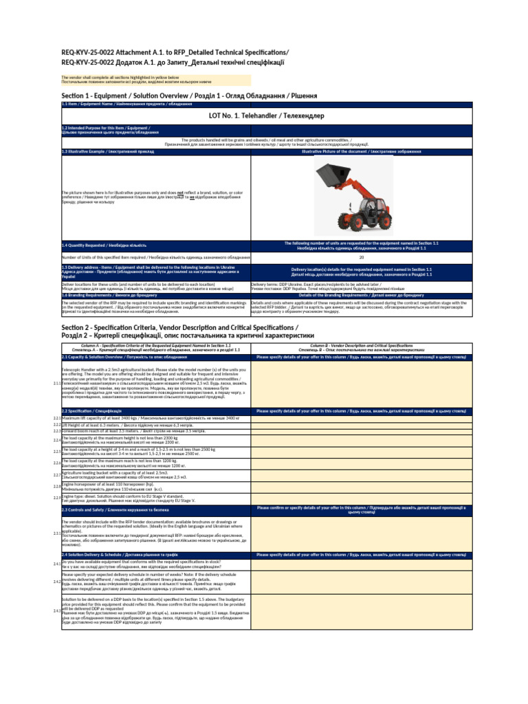 Attachment A1 To RFP - REQ KYV 25 0022 - Detailed Technical Specifications | PDF