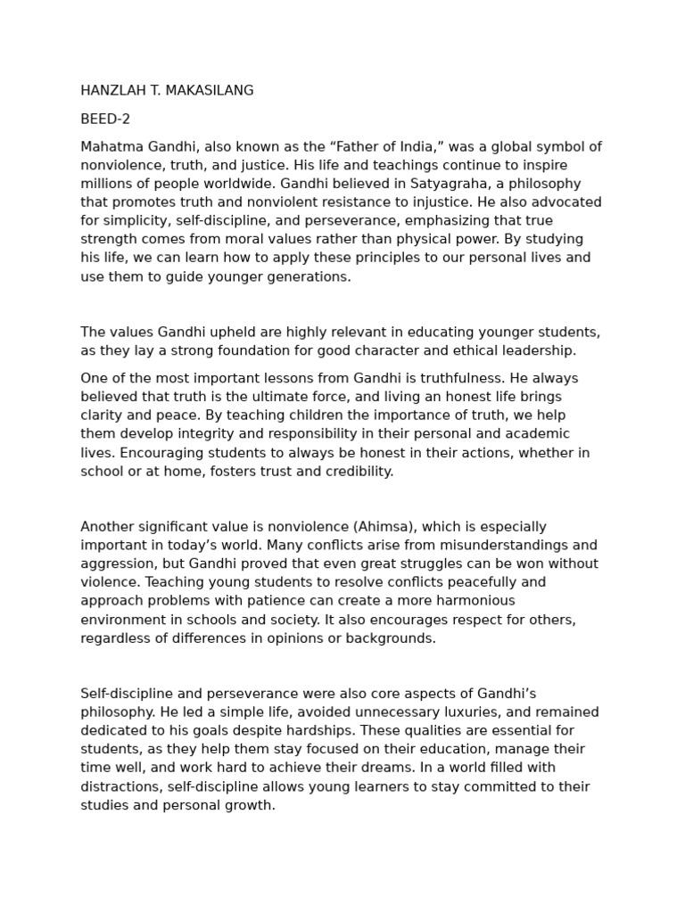 GMRC.exam | PDF | Nonviolence | Mahatma Gandhi