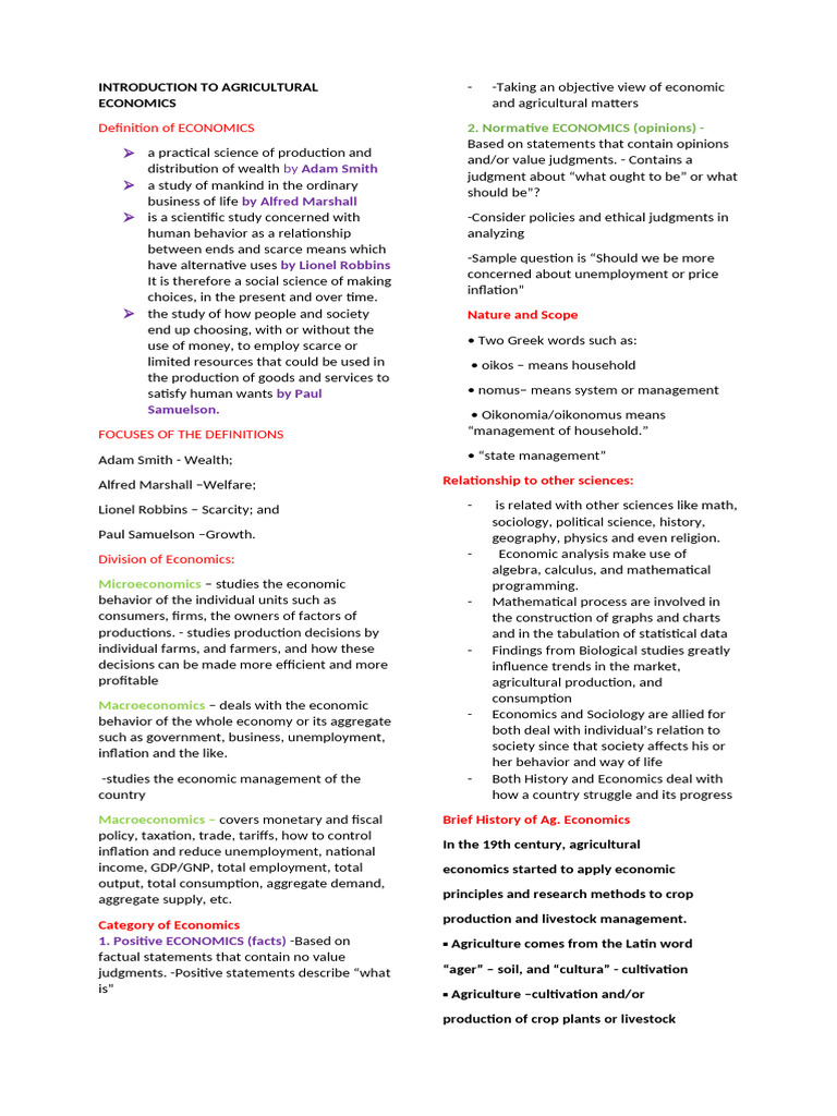 Introduction To Agricultural Economics | PDF | Economics | Rationality