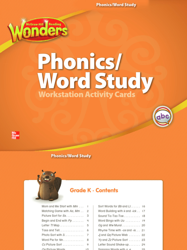 K Workstation Cards Phonics - Word Study | PDF | Phonics | Writing