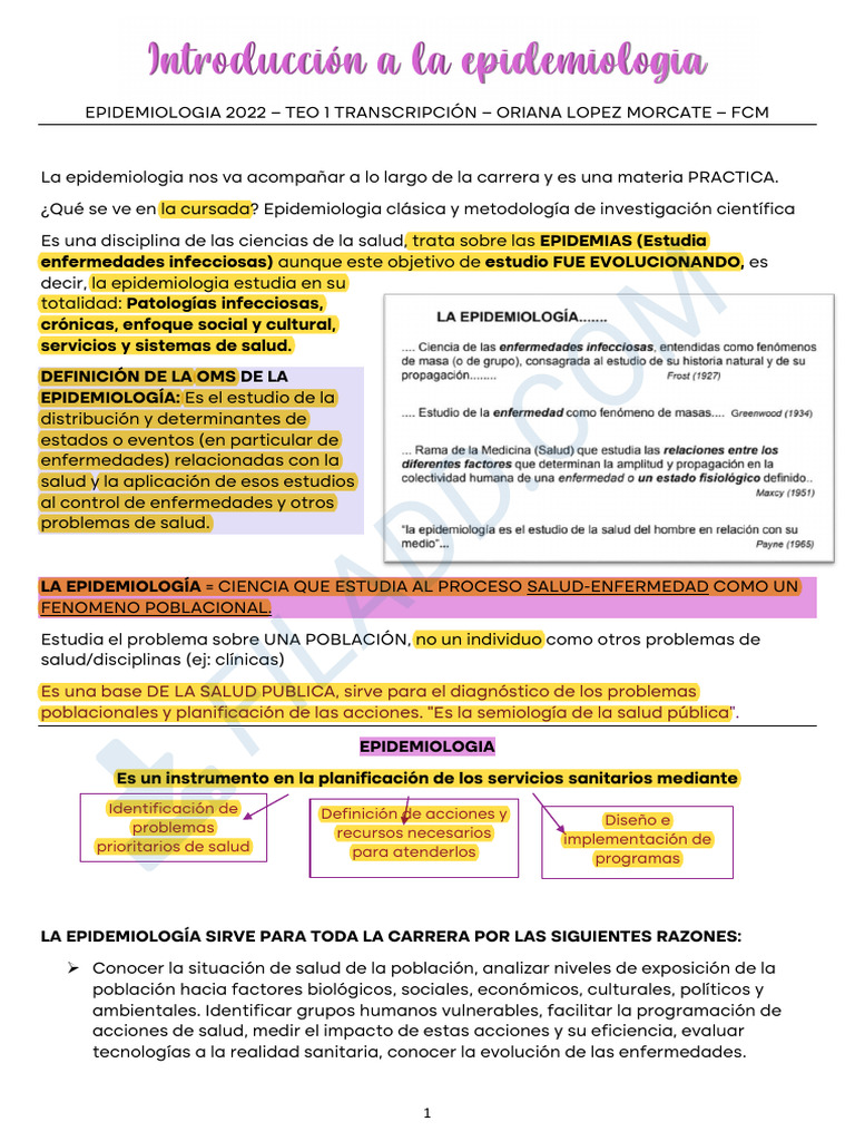 Teorico Epidemio | PDF | Epidemiología | Hipótesis