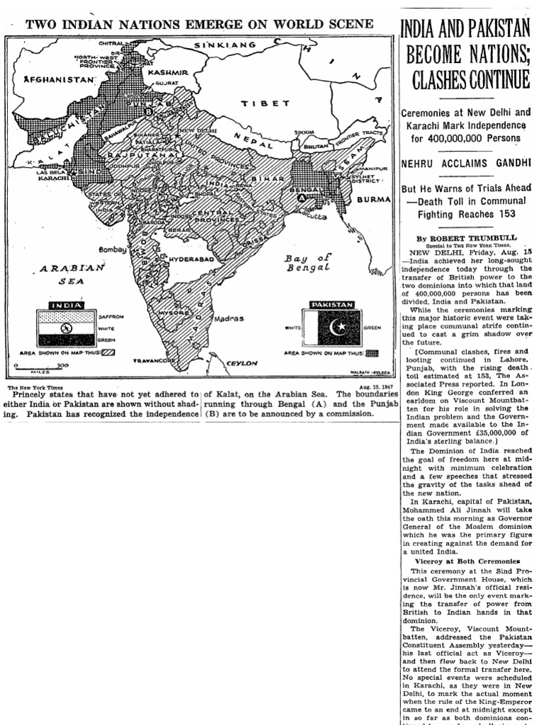 Balochistan: New York Times Story On August 15, 1947 Shows The State of ...
