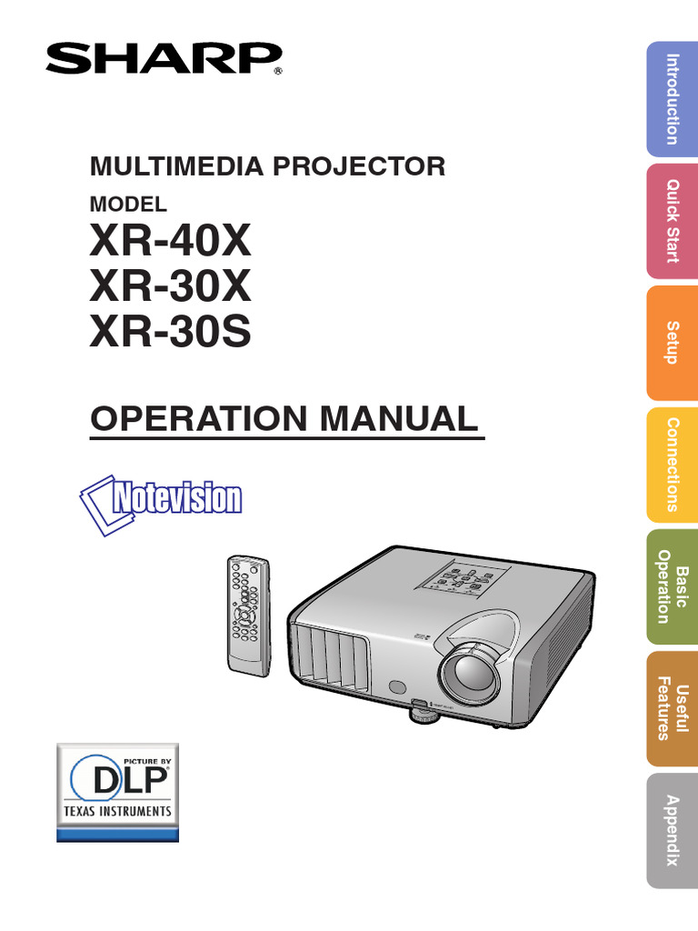 Sharp XR-40X Projector Manual | PDF | Ac Power Plugs And Sockets ...