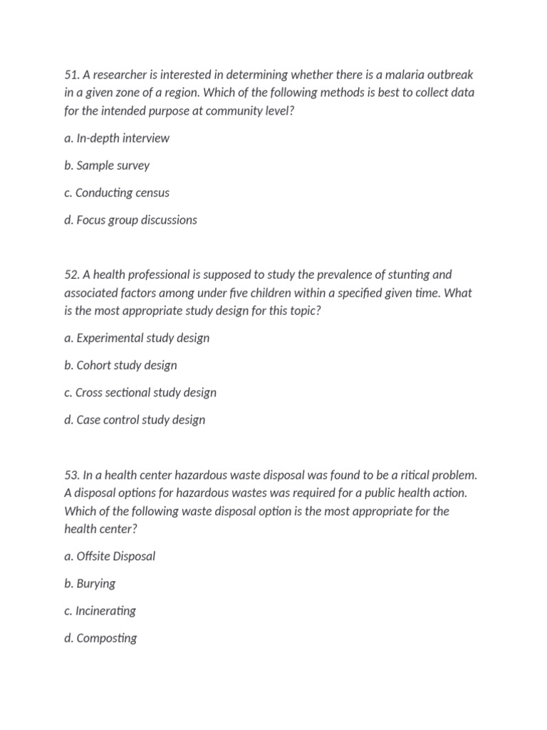 Exit Exam Model 51-100 Passed | PDF | Sampling (Statistics) | Infection