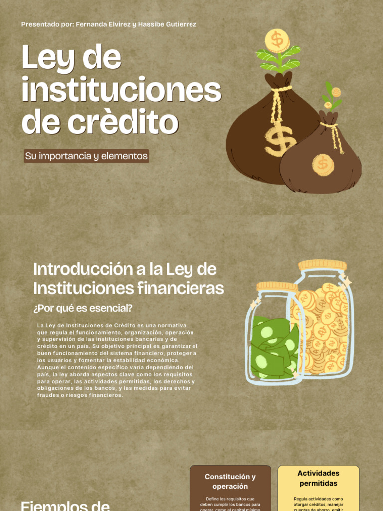 Presentacion Sobre La Ley de Instituciones Credito | PDF | Bancos | Business