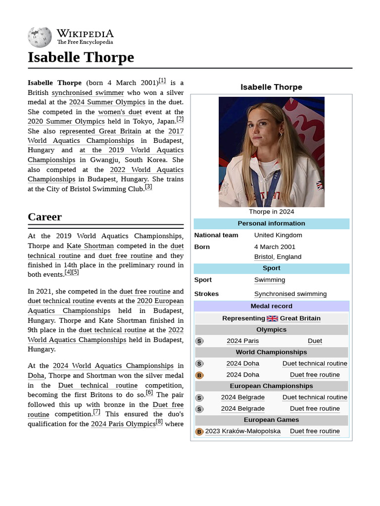 Isabelle_Thorpe | PDF | Olympic Games | International Sports Competitions