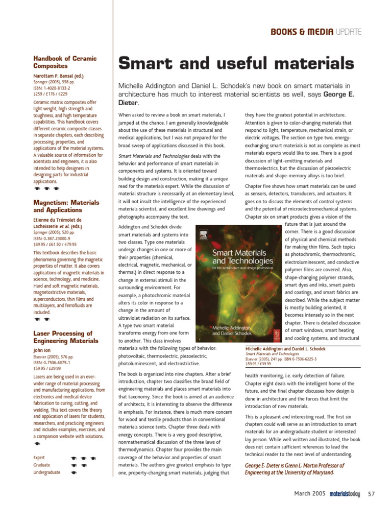 Smart Materials for Architects | PDF | Ceramics | Composite Material