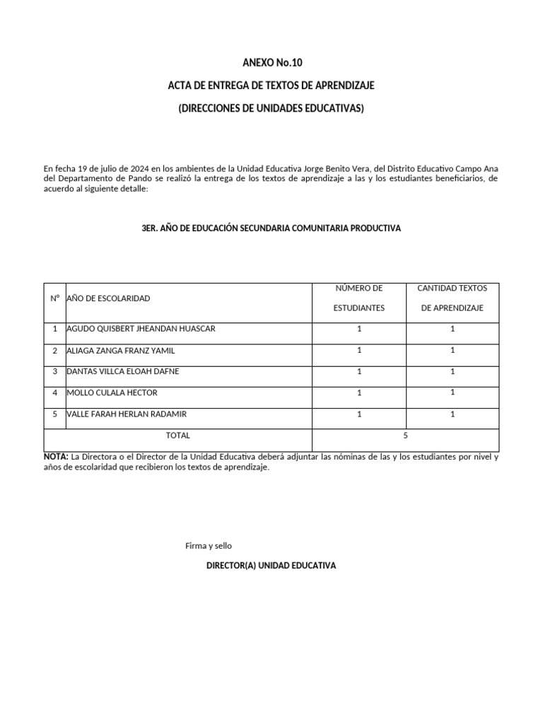 3ro de Sec. - 093108 | PDF