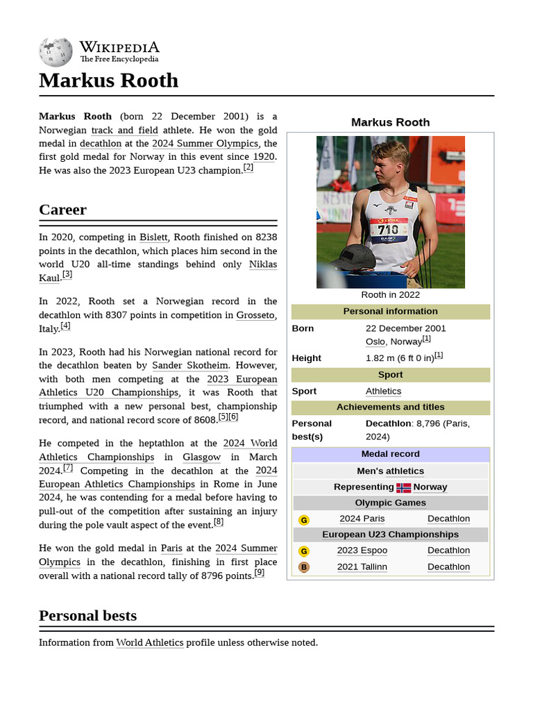 Markus_Rooth | PDF | Track And Field | Sport Of Athletics