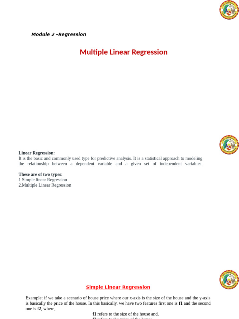 Sklearn Multiple Linear Regression Guide | PDF | Linear Regression | Estimation Theory