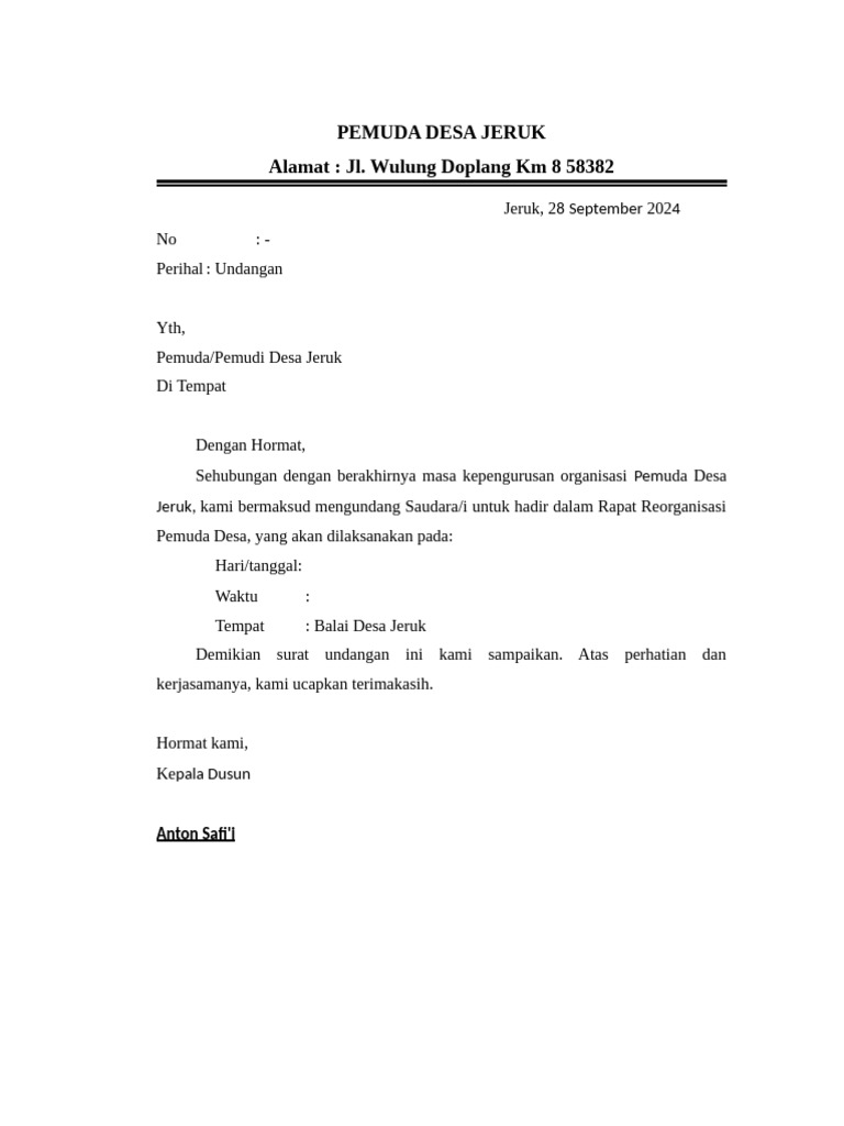 Undangan Pemuda | PDF