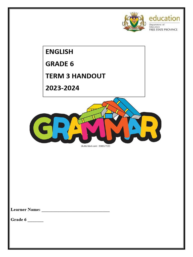 Grade 6 English Term 3 Handout 2023 | PDF | English Language ...