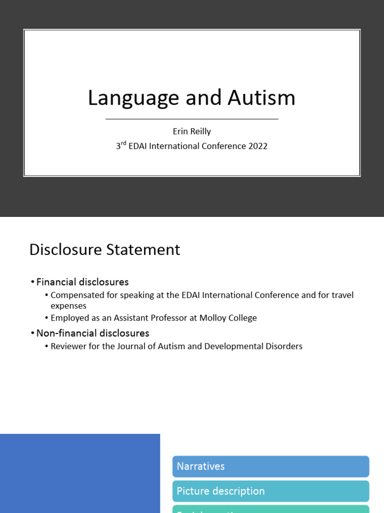 Reilly Presentation For General Audience | PDF | Autism | Developmental ...