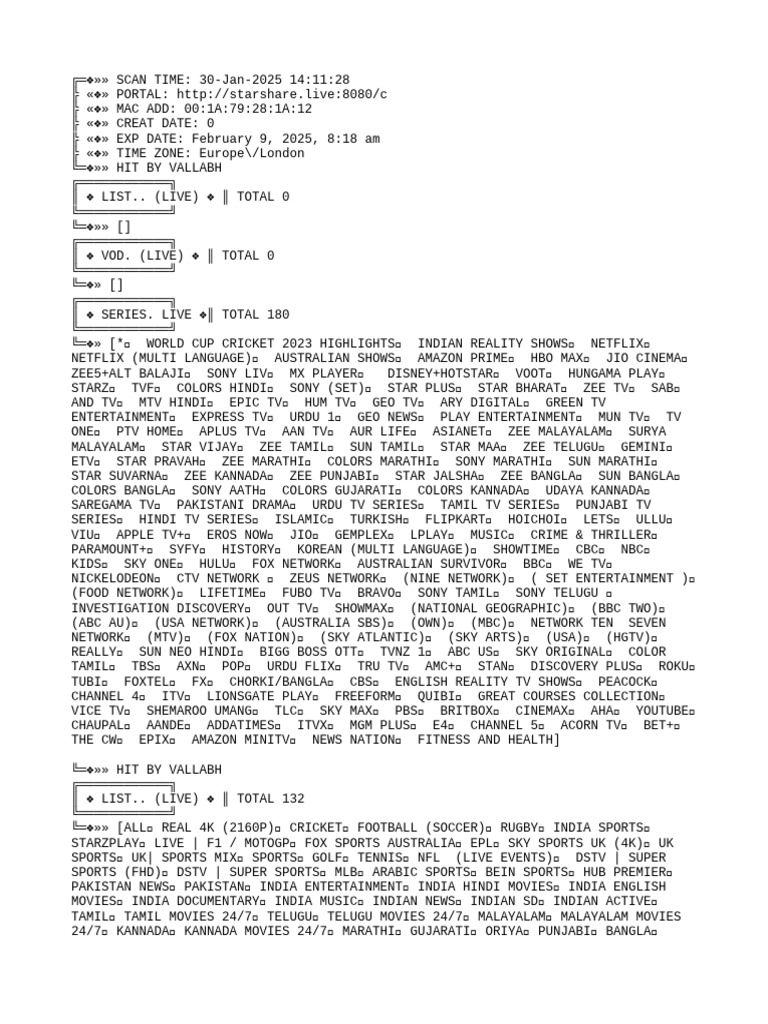 Starshare Live 8080 | PDF | Cinema Of India | Television Network