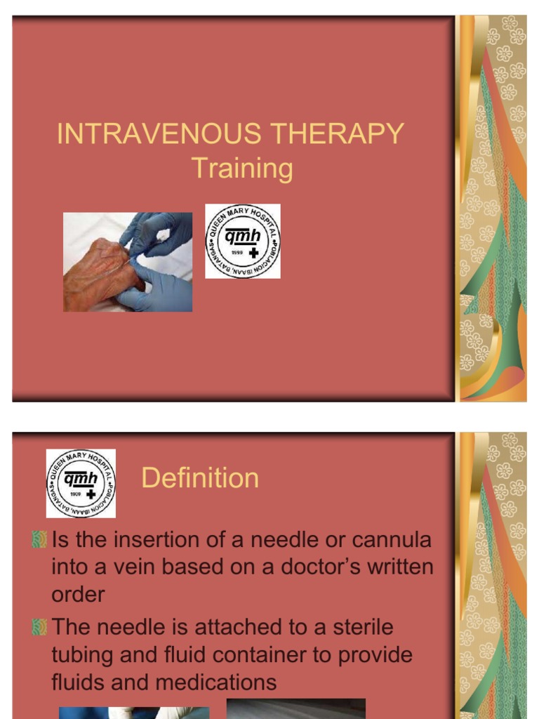 Training Intravenous Therapy | PDF | Intravenous Therapy | Medical ...
