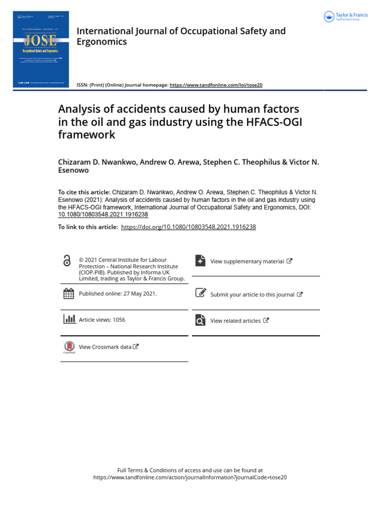 Analysis of Accidents Caused by Human Factors in The Oil and Gas ...
