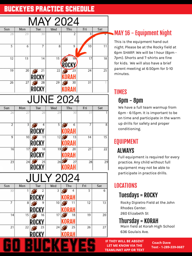2024 Game and Practice Schedule | PDF