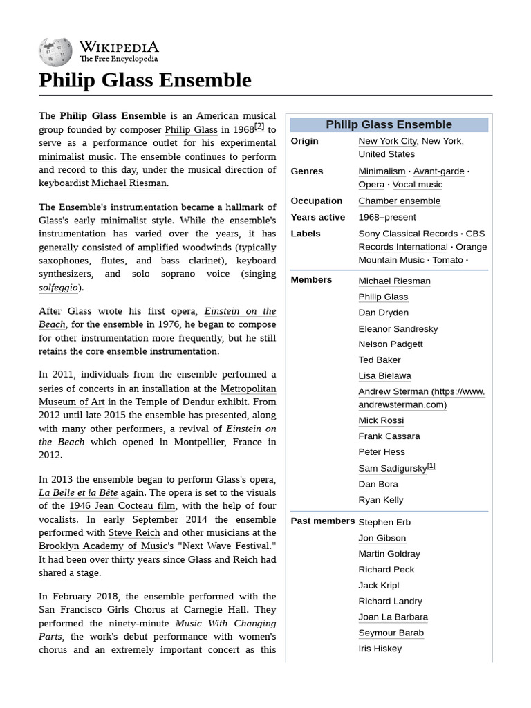 Philip_Glass_Ensemble | PDF | Classical Music | Musicology
