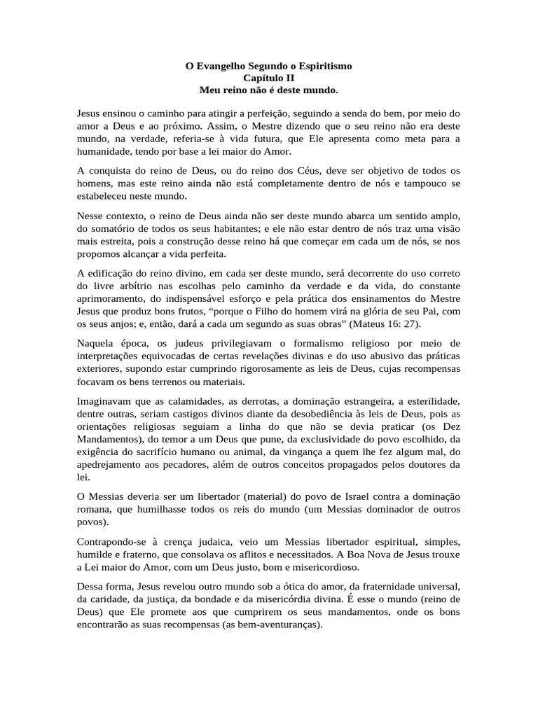 Capitulo II | PDF | Jesus | O Reino de Deus