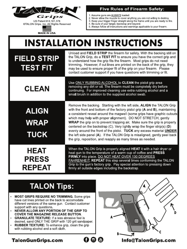 TALON Instruction Rear Wrap Full Page | PDF
