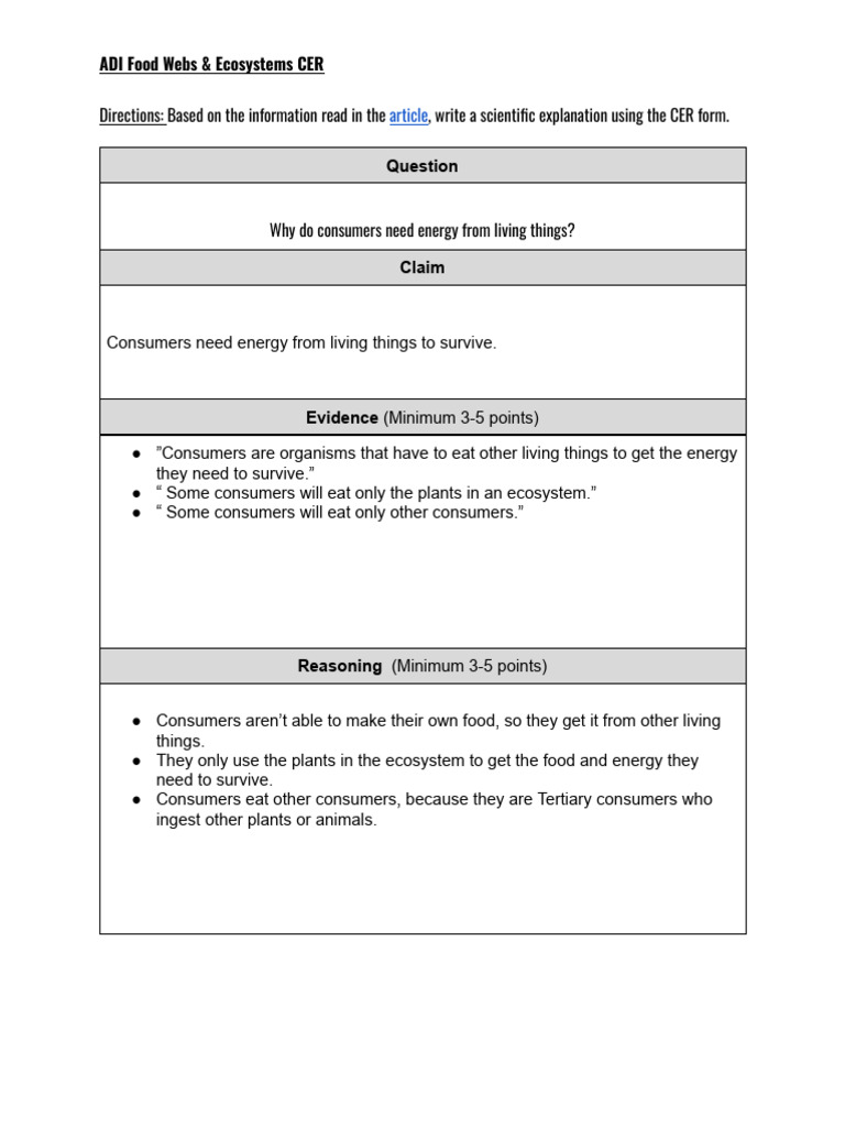 Directions: Based On The Information Read in The, Write A Scientific ...
