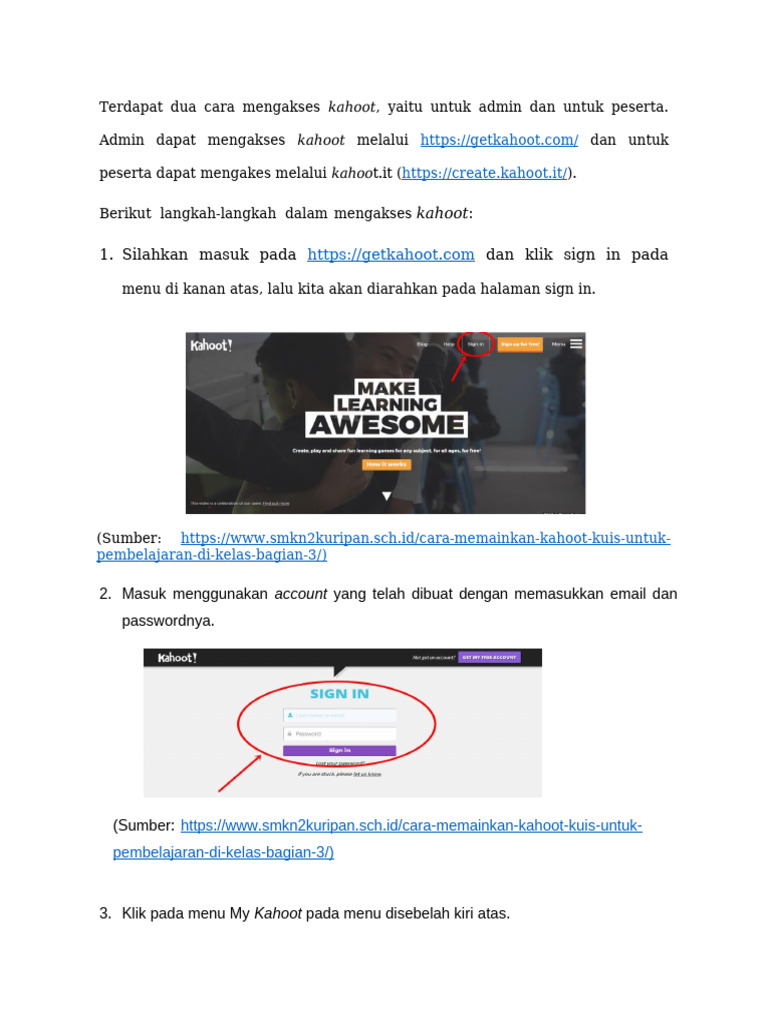 Cara Akses Kahoot! | PDF