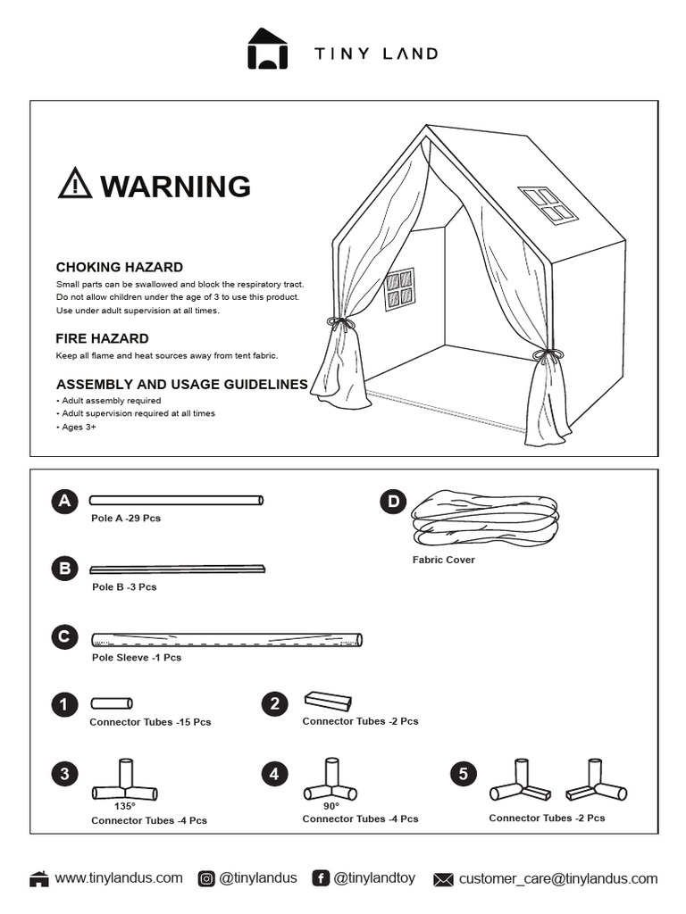 Tent Assembly Instructions and Parts List | PDF