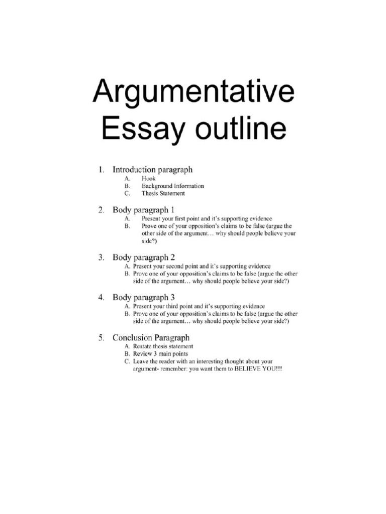 Argumentative Essay Format | PDF