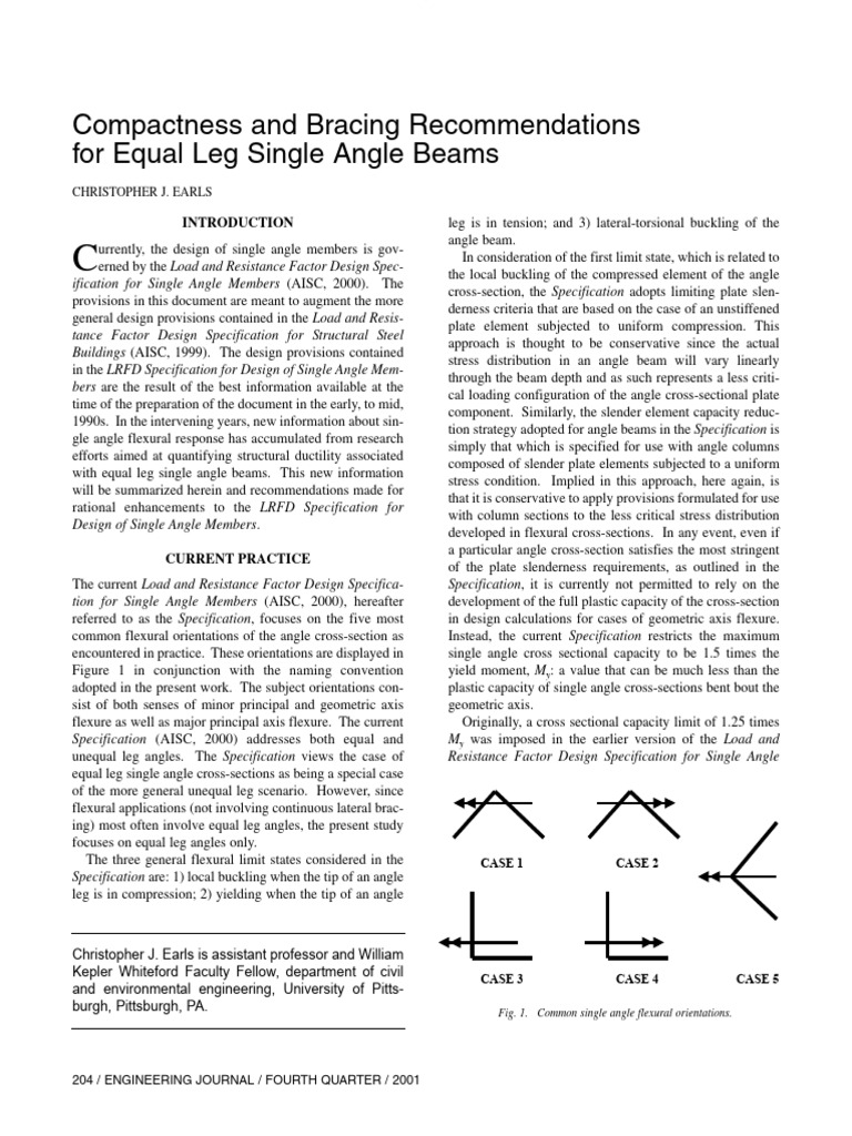 AISC JOURNAL 2001_V38 04 05 | PDF | Bending | Strength Of Materials