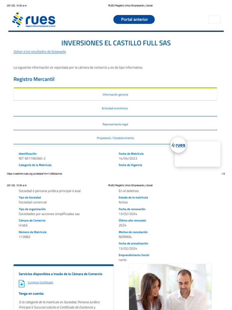 RUES Registro Unico Empresarial y Social | PDF | Negocios económicos | Economias