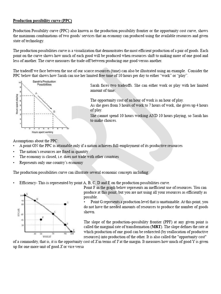 Understanding Production Possibility Curve | PDF | Economies | Economics
