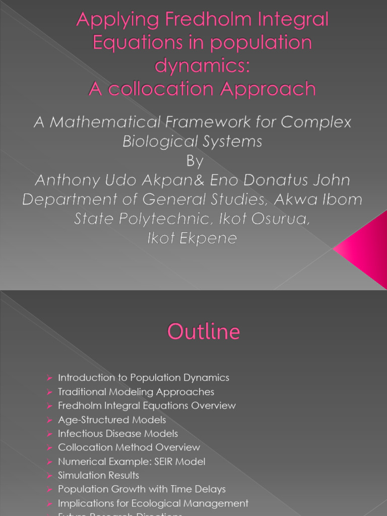 Applying Fredholm Integral Equations In Population Dynamic2 Pdf