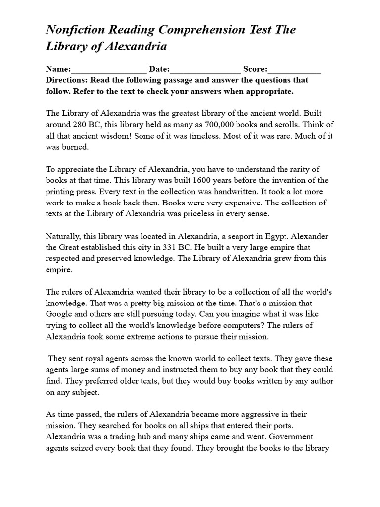 Library of Alexandria: A Historical Overview | PDF | Alexander The ...