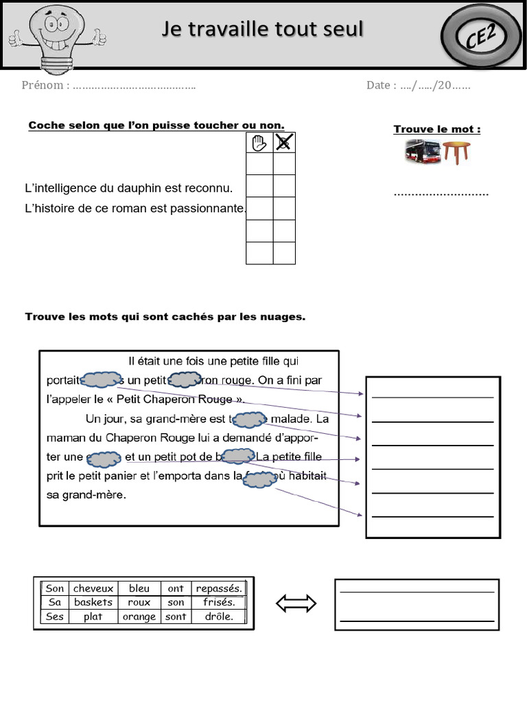 Fichier d'autonomie CE2 à télécharger | PDF
