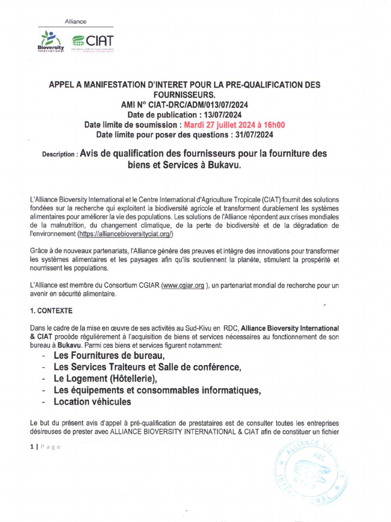 Ciat Appel D'offre | PDF