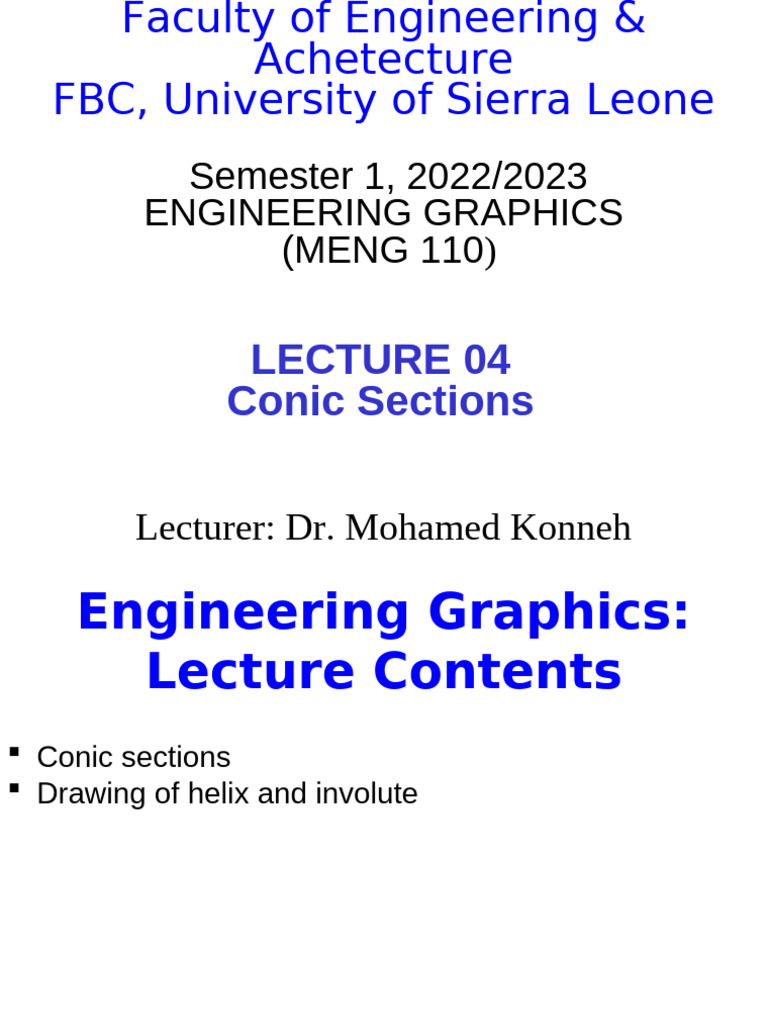 Conic Sections & Ellipse Construction | PDF