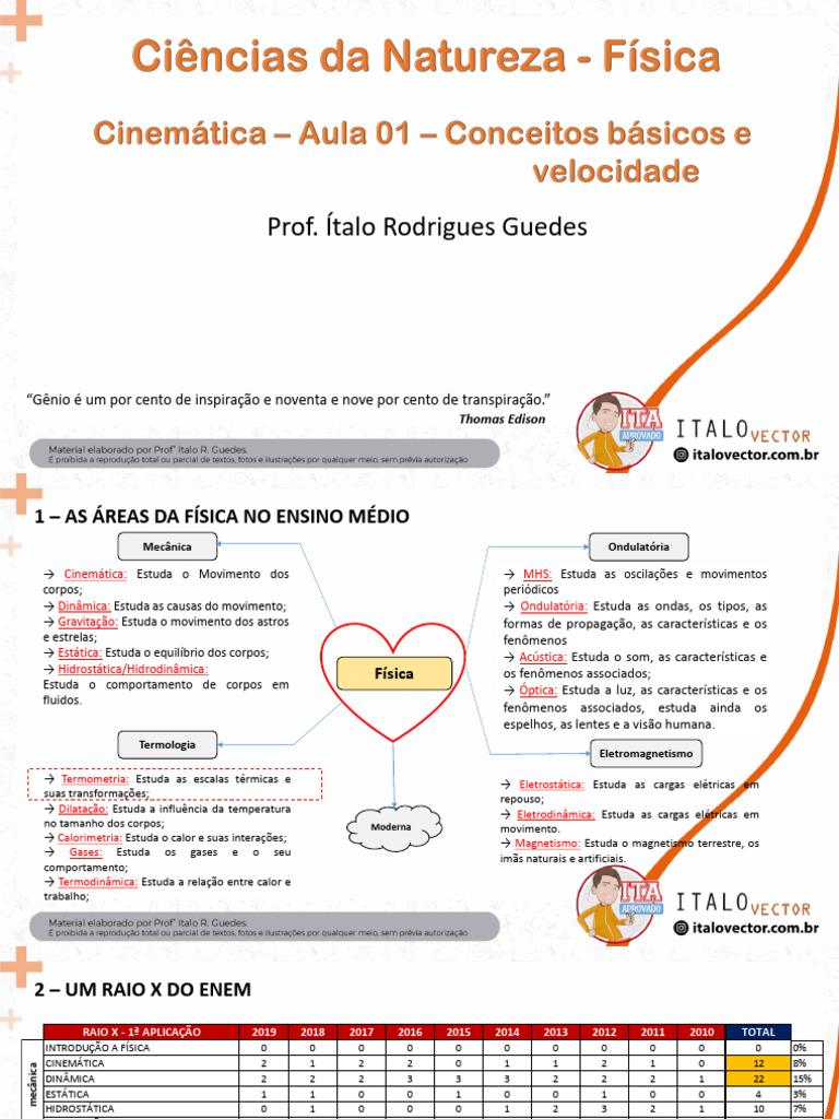 01 Conceitos Basicos de Cinematica | PDF | Cinemática | Velocidade