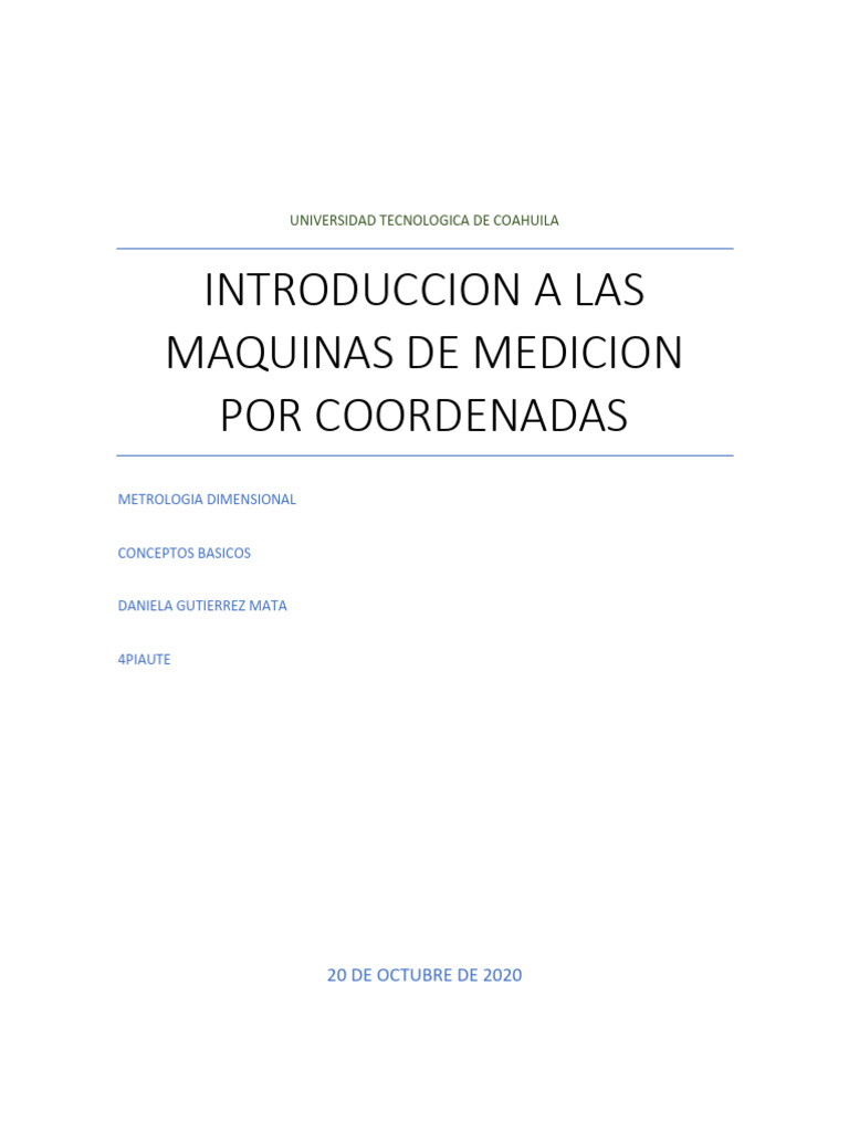 INTRODUCCION A LAS MAQUINAS DE MEDICION POR COORDENADAS | PDF | Control numerico | Eje