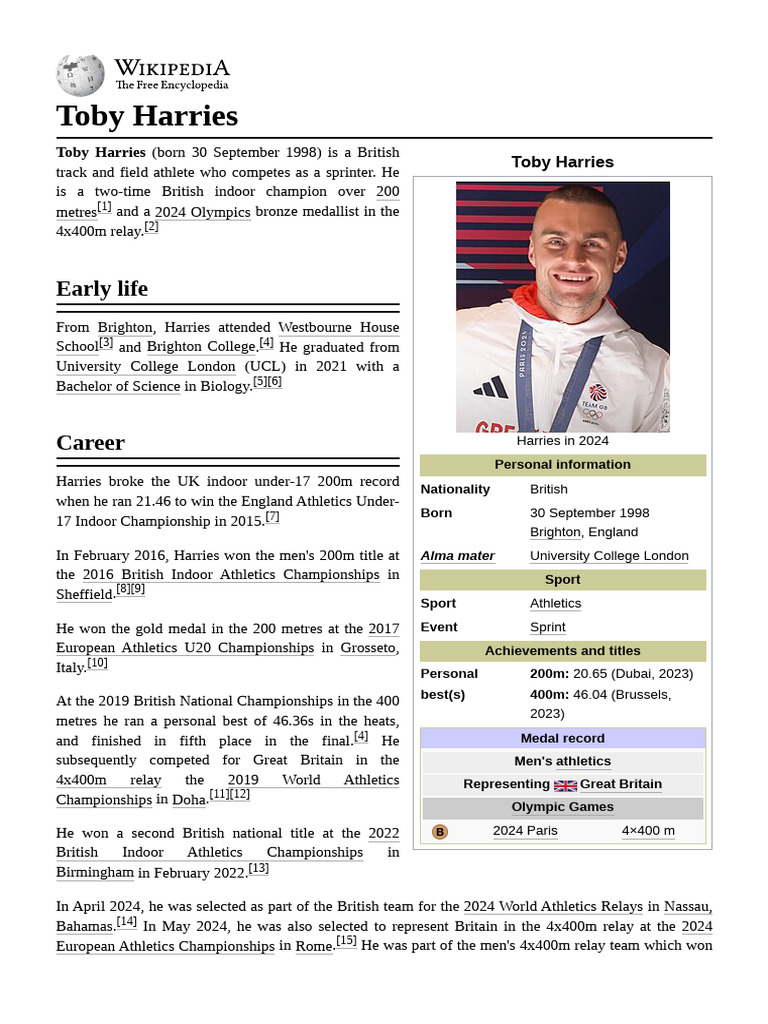 Toby_Harries | PDF | Sport Of Athletics | Sports