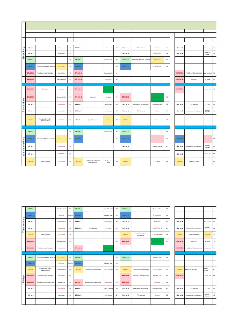 .Updated Timetable by Public Administration (NOVEMBER, 10,23) | PDF