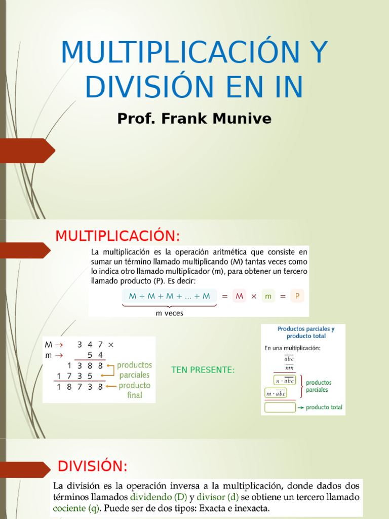 Multiplicacion y Division en N | PDF