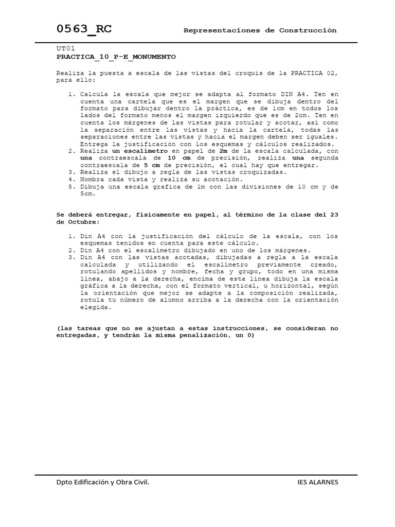 UT01 PRACTICA 10 P-E MONUMENTO Enunciado | PDF | Dibujo