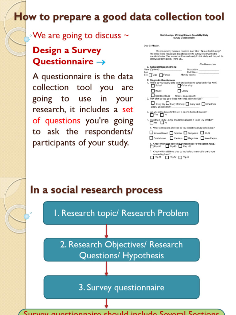 Lecture 4 A Good Data Collection Tool Corrected | PDF | Survey Methodology | Questionnaire