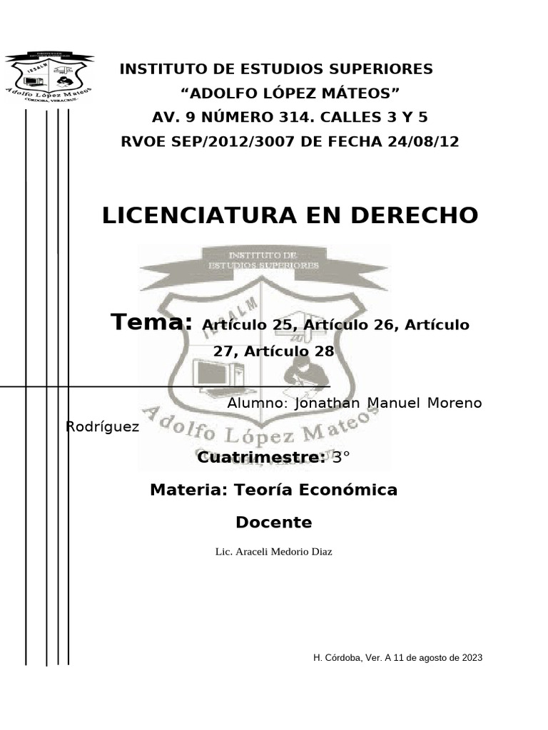 Análisis de Artículos 25-28 de la Constitución | PDF | Monopolio | México