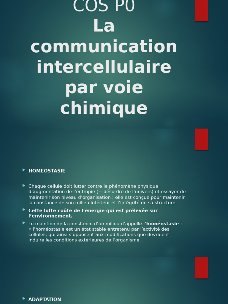 Communication intercellulaire chimique | PDF | Hormone | Synapse