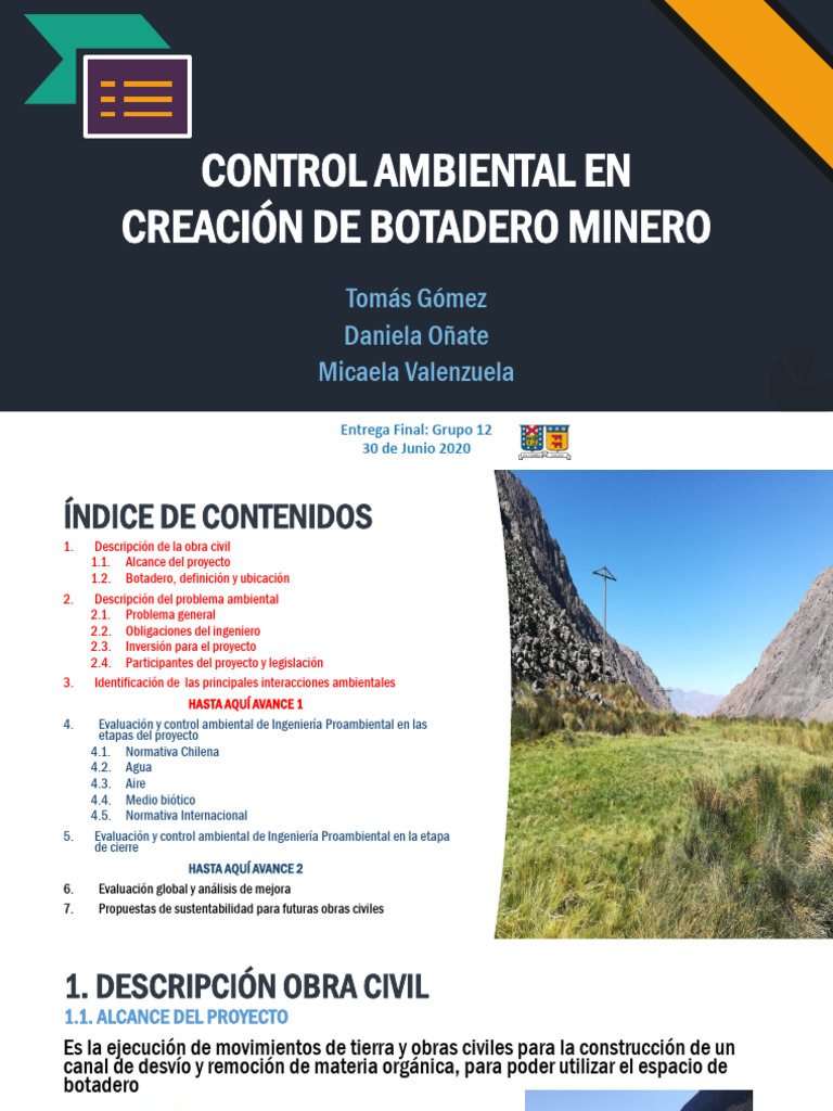 Control Ambiental en Botadero Minero | PDF | Evaluación de impacto ...