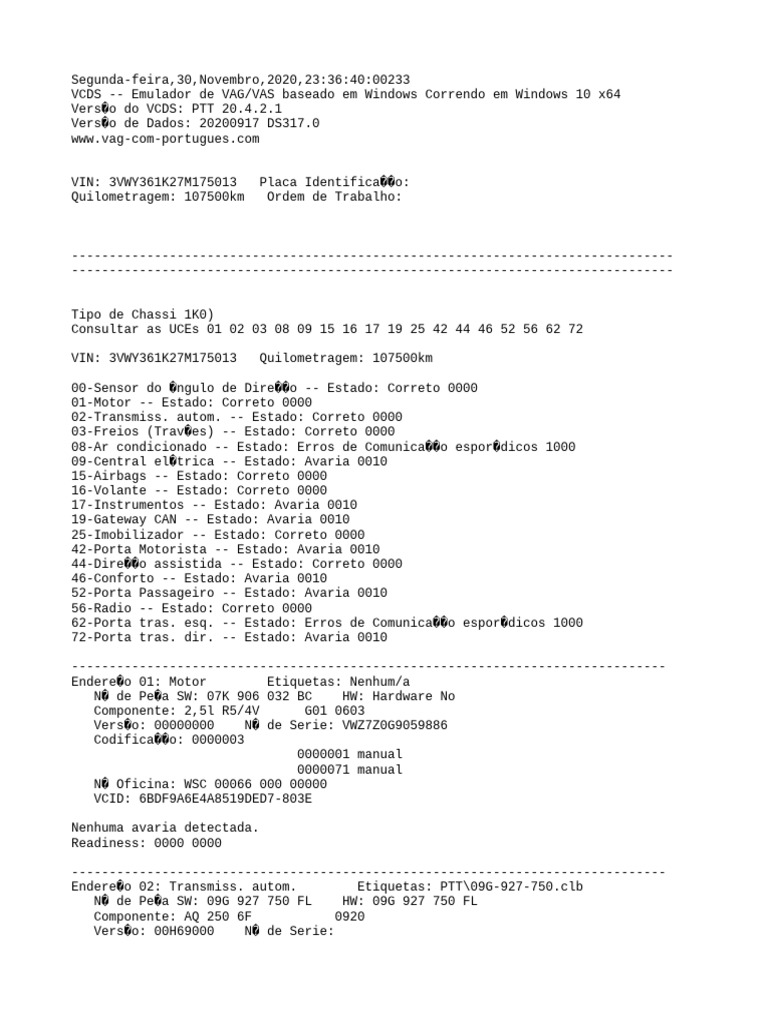 Diagnóstico VCDS VAG/VAS Windows 10 | PDF