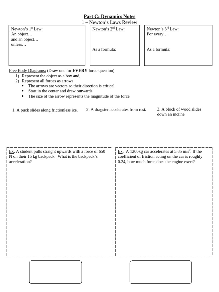Dynamics Notes: Newton's Laws & Forces | PDF | Force | Tension (Physics)